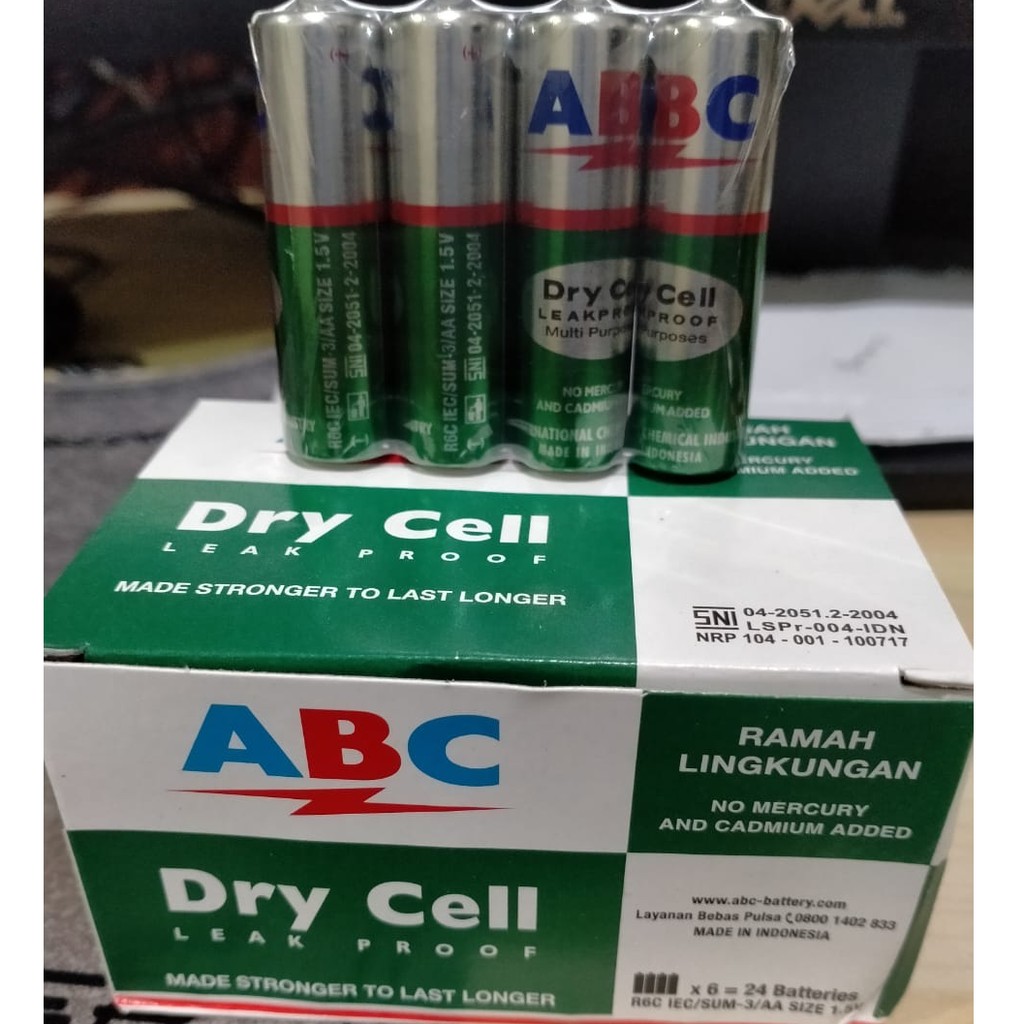 Jual Baterai ABC AA/R6 Hijau (4 pcs) | Shopee Indonesia