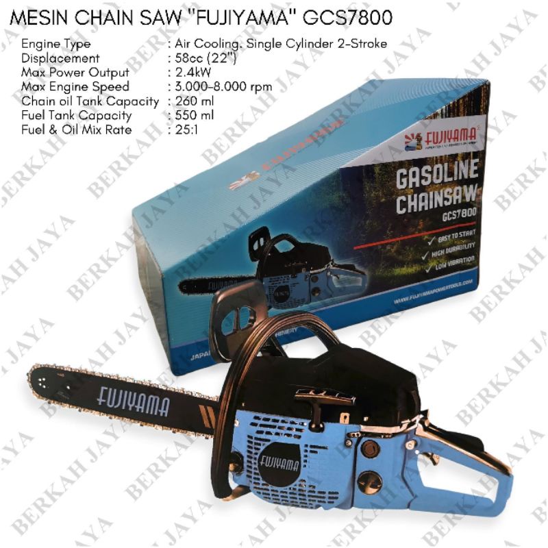 Jual Mesin Chain Saw Fujiyama 22" GC7800 / Mesin Gergaji Potong Kayu ...