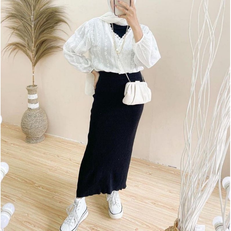 Jual ROK SPAN RAJUT KNITED PREMIUM READY | Shopee Indonesia