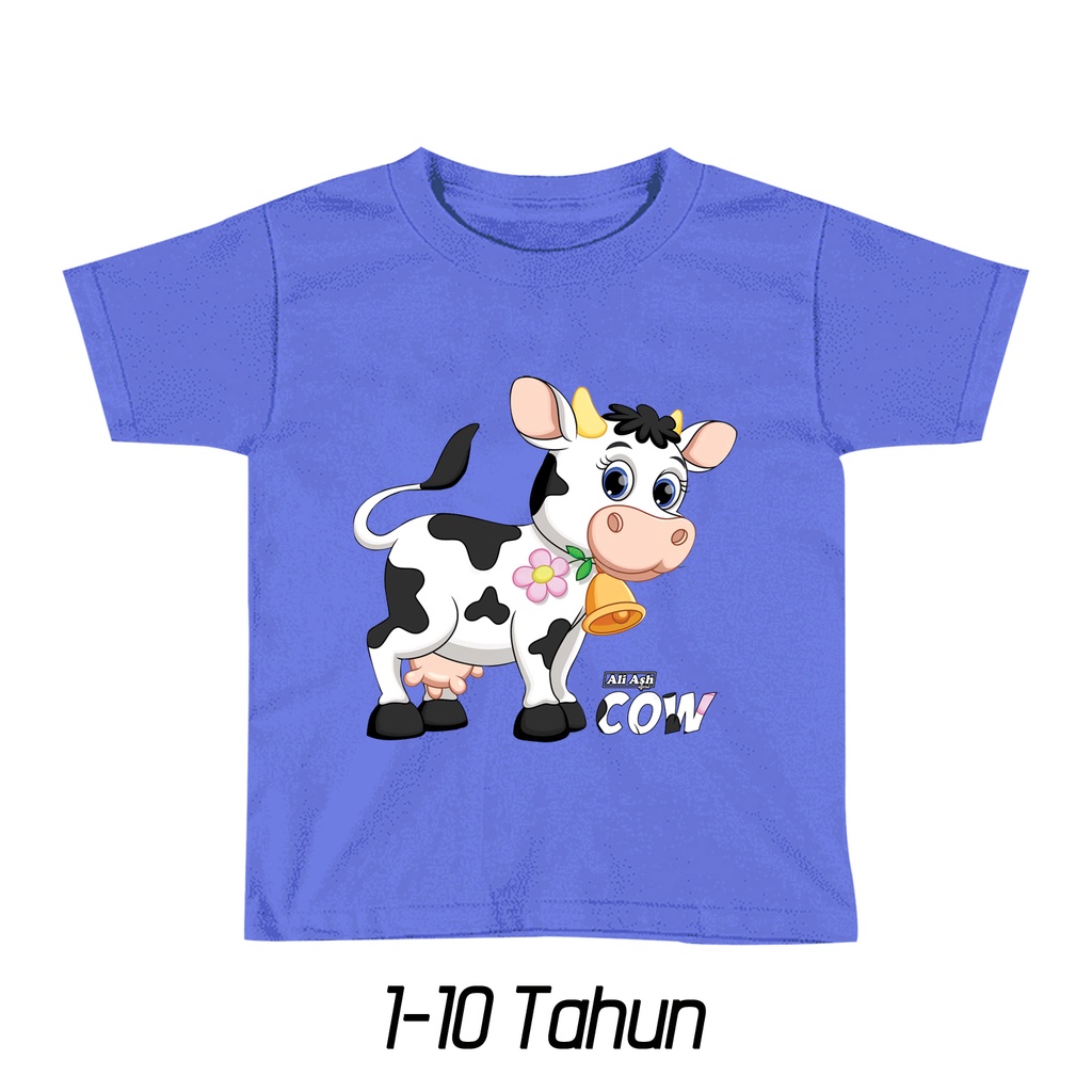 Jual Ali Ash Kaos Anak Baju Anak COW Sapi Hewan lucu Katun Combed 30s 1 ...
