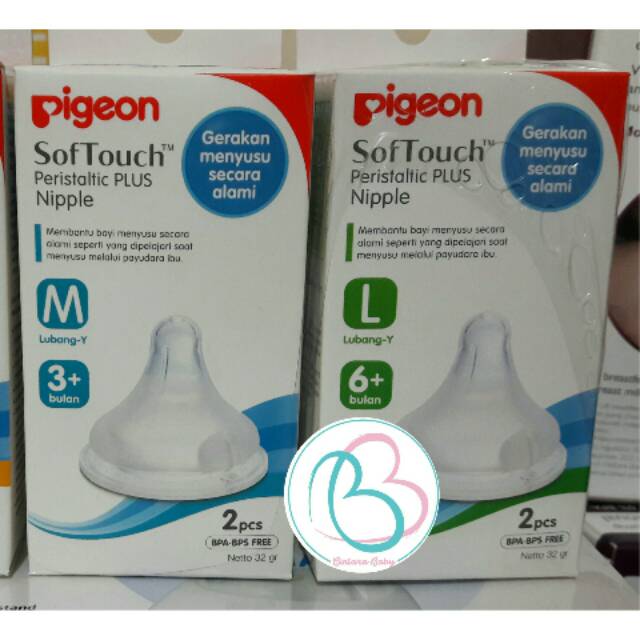 Jual Box Isi 2 - ORIGINAL Dot Pigeon wide neck peristaltic plus wideneck Nipple Pigeon Softtouch ...