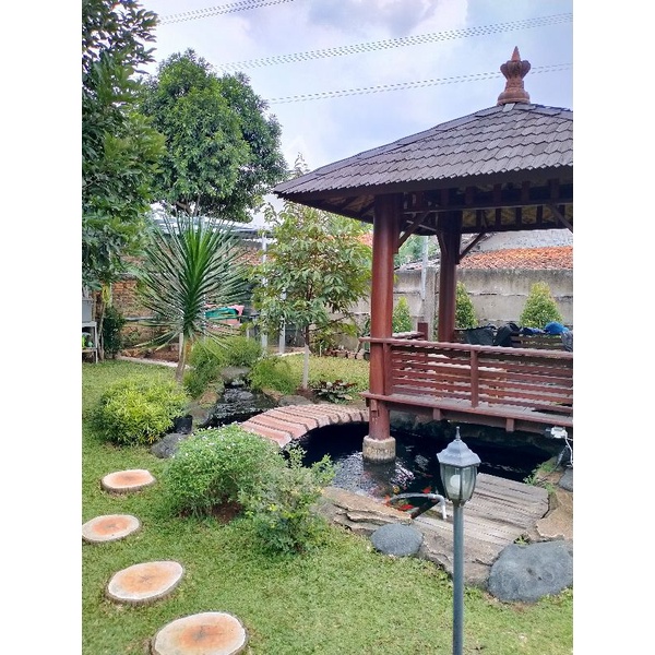 Jual gazebo, gazebo kayu kelapa, saung kayu kelapa, gazebo taman ...