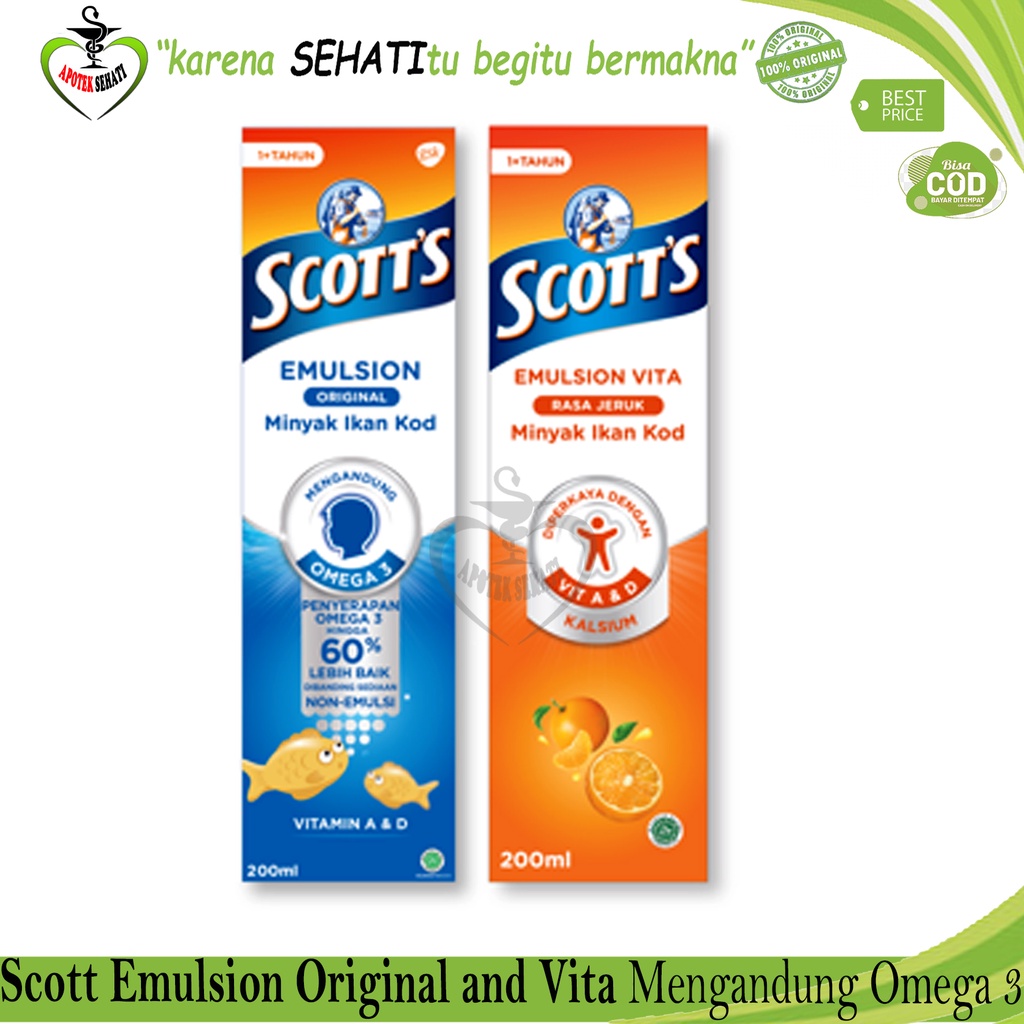 Jual Scotts Emulsion Multivitamin Nutrisi Otak Minyak Ikan Kod Omega 3 ...
