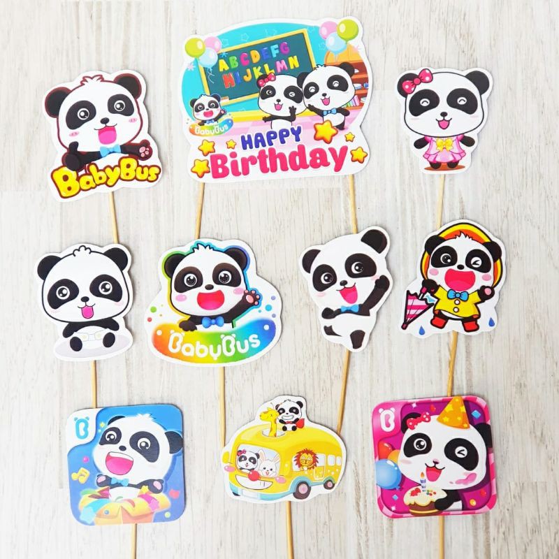Jual Baby Bus Cake Topper Birthday 1 set isi 10 pcs | Shopee Indonesia