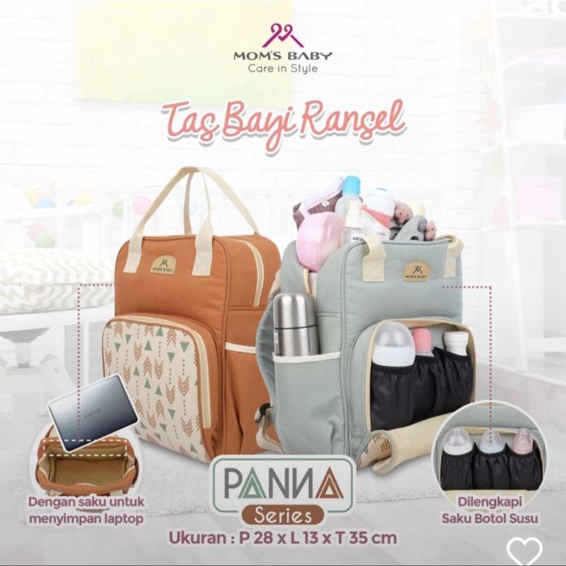 Jual Moms Baby Tas Bayi Ransel Panna Series Diaper Bag MBT3054 3054 ...
