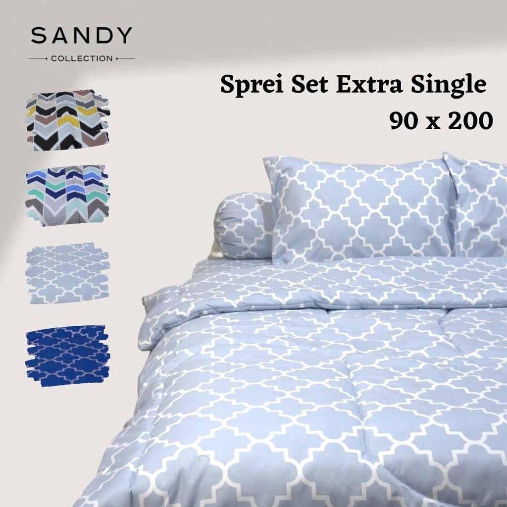 Jual Sprei Set Extra Single 90 Motif Minimalis Teen Series Sandy Collection | Shopee Indonesia