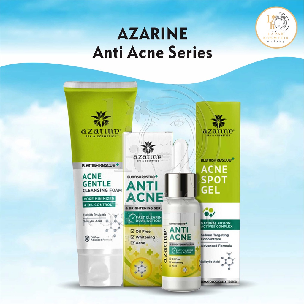 Jual AZARINE ANTI ACNE SERIES & BRIGHTENING SERUM - AZARINE OIL FREE ...