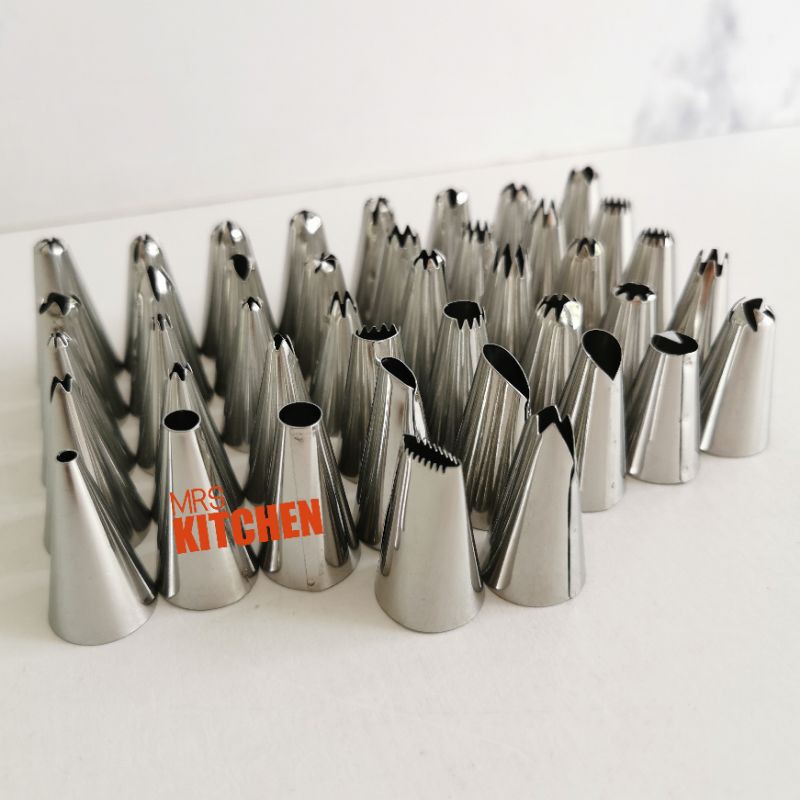 Jual SPUIT KUE BUTTERCREAM 42PCS PIPPING TIPS SET OF 42 CAKE NOZZLES ...