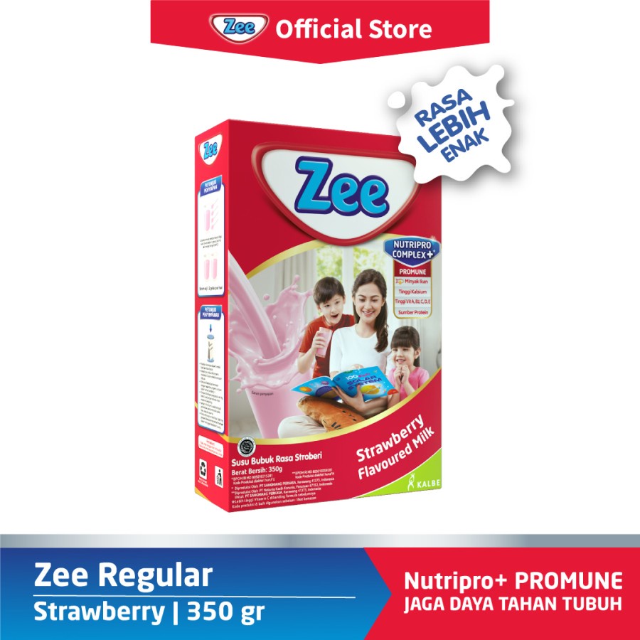 Jual Zee Reguler Strawberry 350gr Susu Tinggi Kalsium Susu Peninggi ...