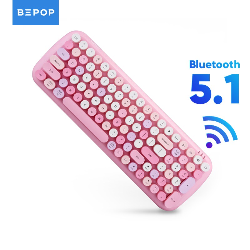 Jual Bepop Bluetooth Keyboard BT 5.1 Cute Candy Untuk Windows Mac ...