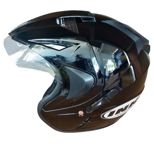 Jual HELM BASIC INK REPLIKA TYPE T1 WARNA HITAM METALIK DOUBLE VISOR ...