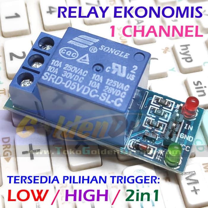Jual ECO Relay 5v 1 Channel 250VAC 30VDC 10A Arduino Low High Level ...