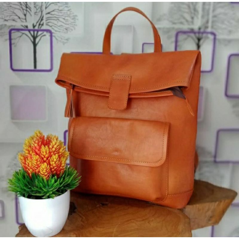 Jual Tas Ransel Lipat Kulit sapi Asli | Shopee Indonesia