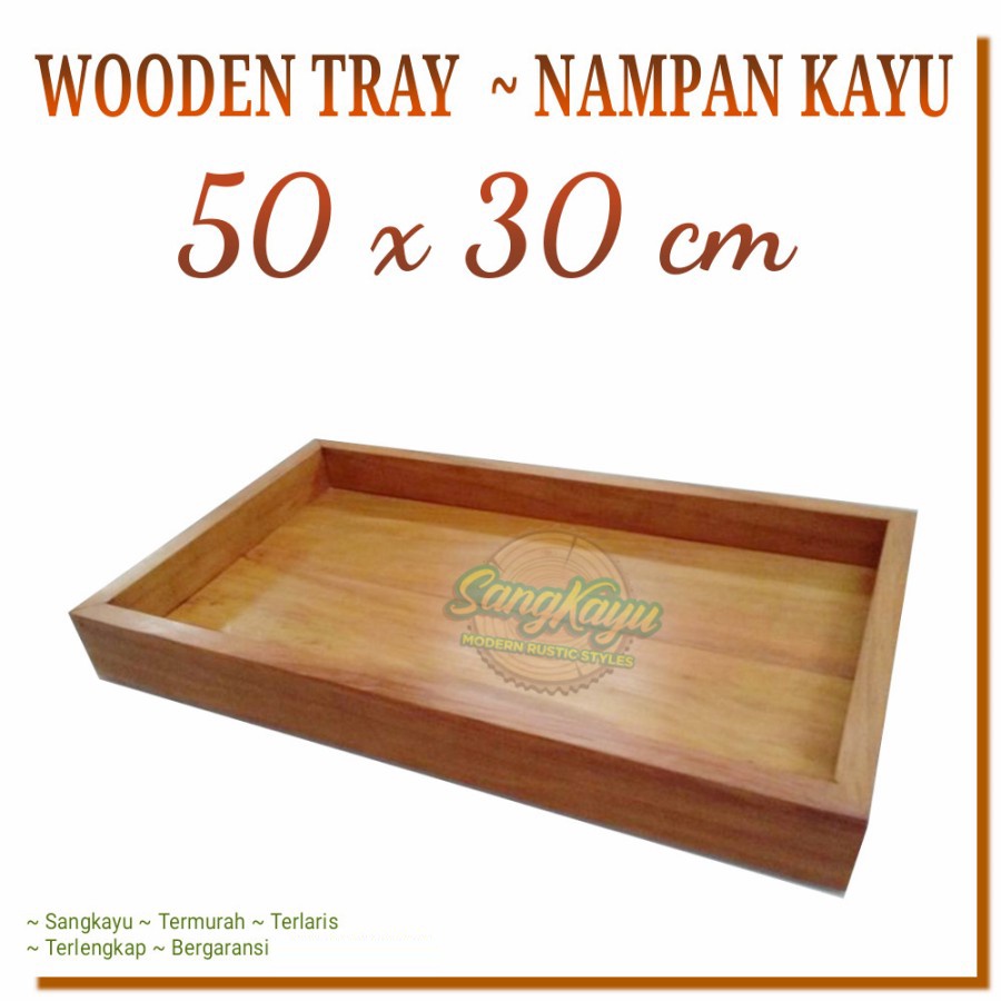 Jual SangKayu Nampan Kayu 50x30 cm Full Kayu Wooden Tray Nampan Saji ...