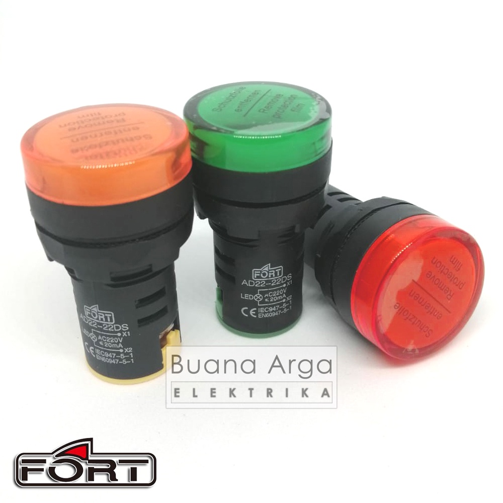 Jual FORT Pilot Lamp LED 22 mm AD22-22DS Voltage 220VAC/DC 110VAC/DC ...