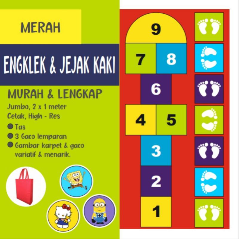 Jual Karpet permainan engklek dan jejak kaki (paling murah di sophee ...
