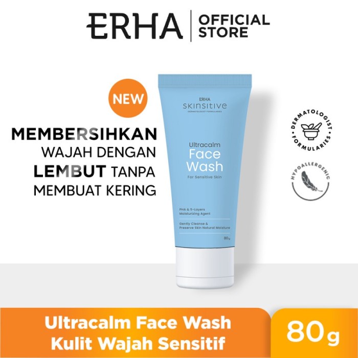 Jual ERHA Skinsitive DF Ultracalm Face Wash 80 g | Shopee Indonesia