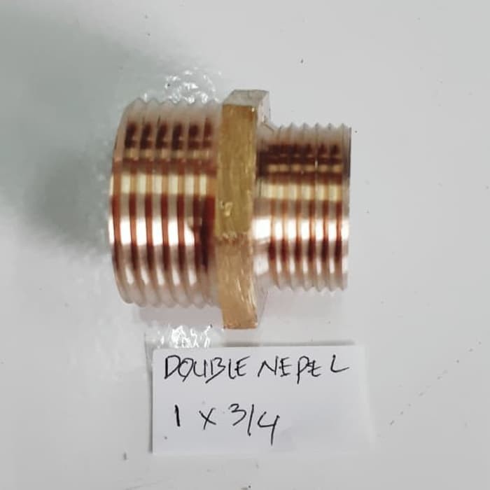 Jual Double Nepel 1x3/4" Sambungan Kuningan Drat Luar 1 x 3/4 / Dobel | Shopee Indonesia