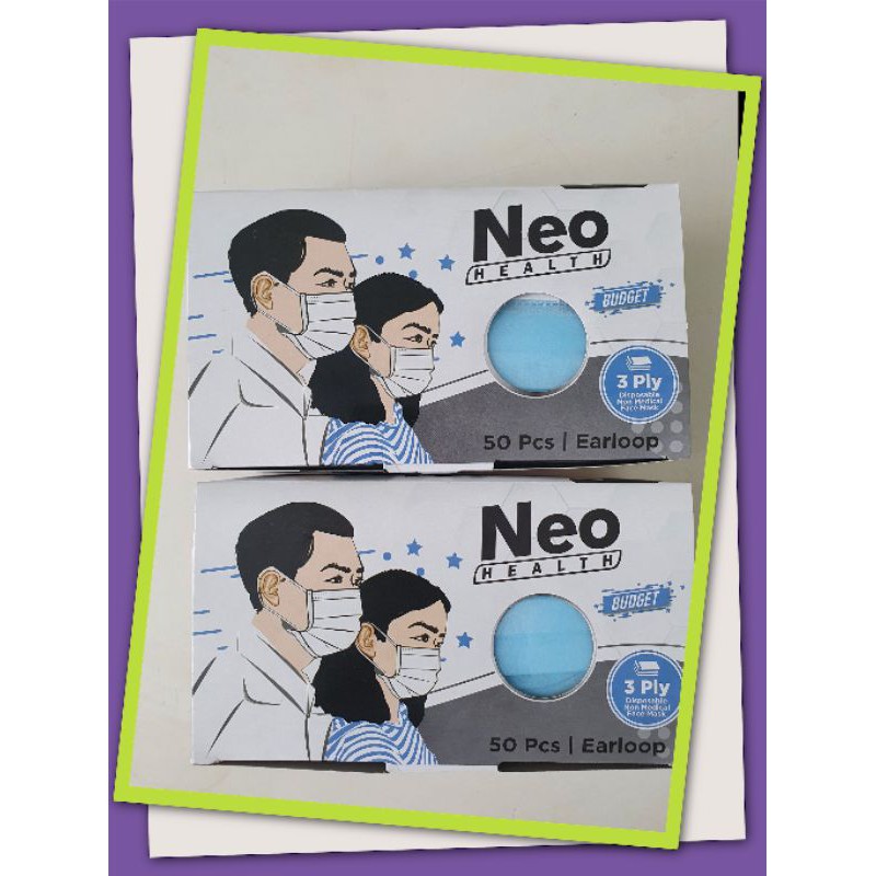 Jual Masker Neo budget, Neo health earloop, hijab 3 ply isi 50's ...