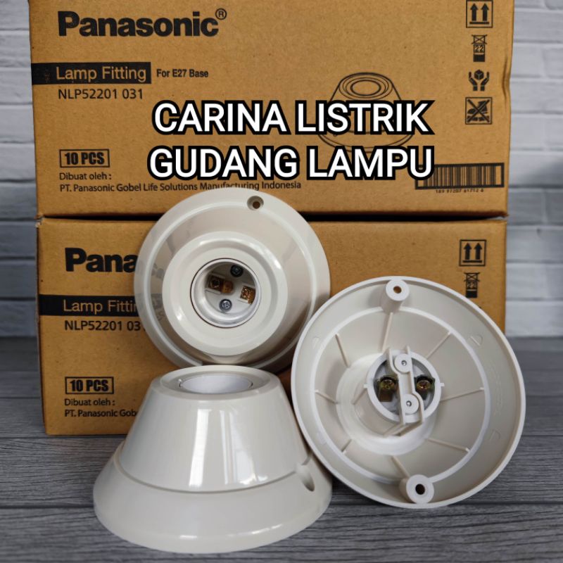 Jual PANASONIC FITTING LAMPU PLAFON FITING BULAT E27 NLP 52201-031 ...