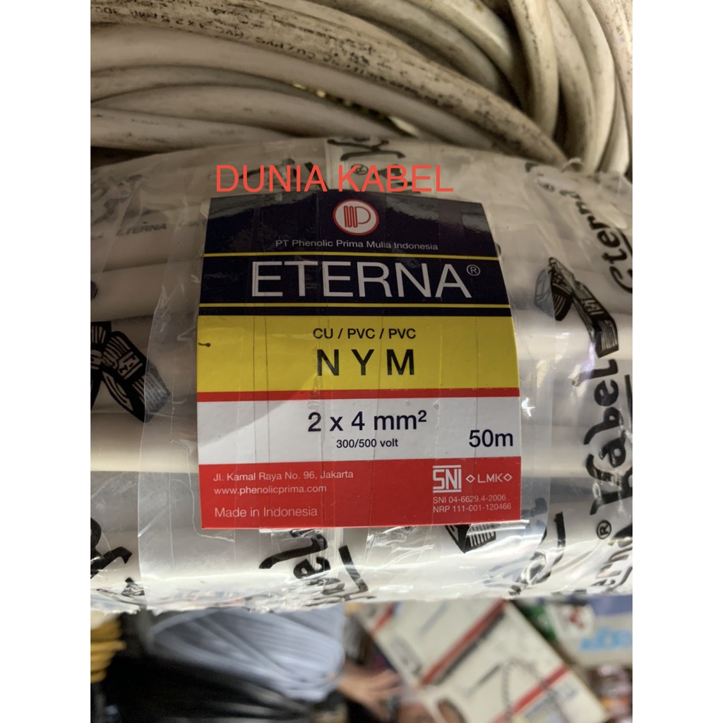 Jual Kabel NYM / Kawat 2X4 2 X 4 Eterna @50meter | Shopee Indonesia