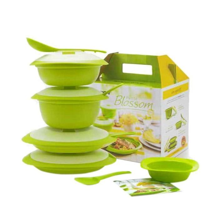 Jual Alat Makan | Tupperware Blossom Green Collection | Tupperware Set ...
