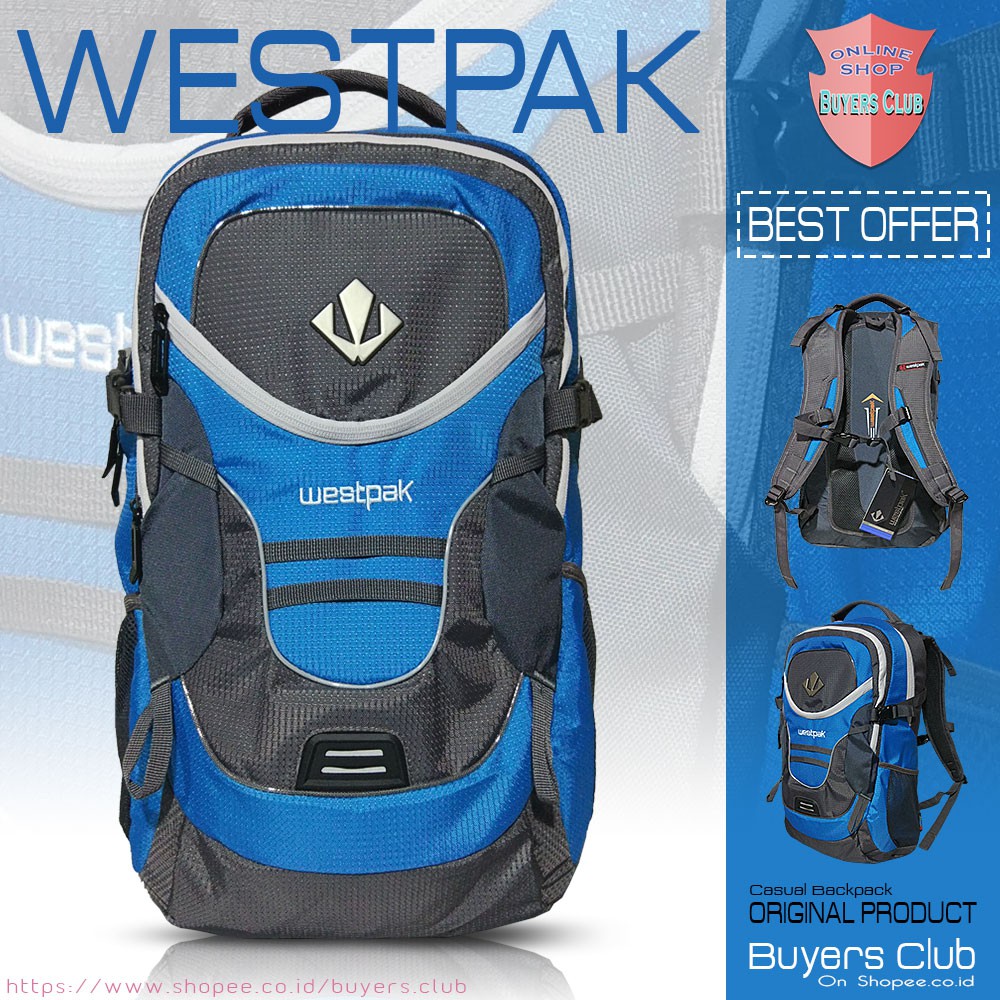 Jual Westpak Tas Ransel Punggung Backpack Laptop Raincoat Pria - Blue ...