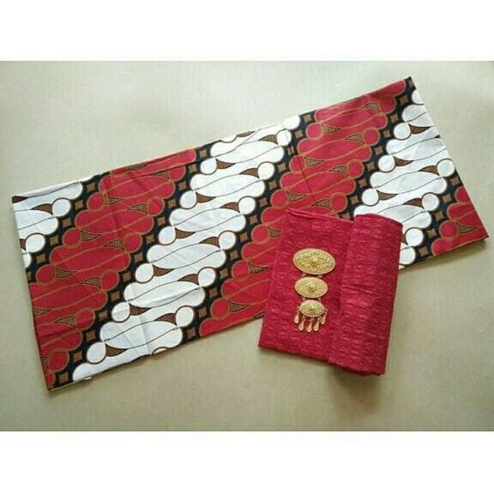Jual kain batik solo parang barong merah tanpa embos dan bros | Shopee ...