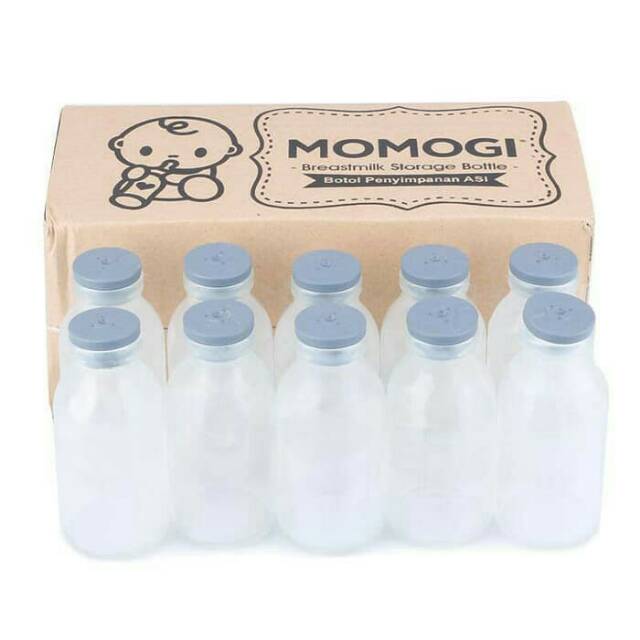Jual MOMOGI, SWAN Botol Kaca ASI Tutup Karet isi 10pcs Botol ASI Perah ...