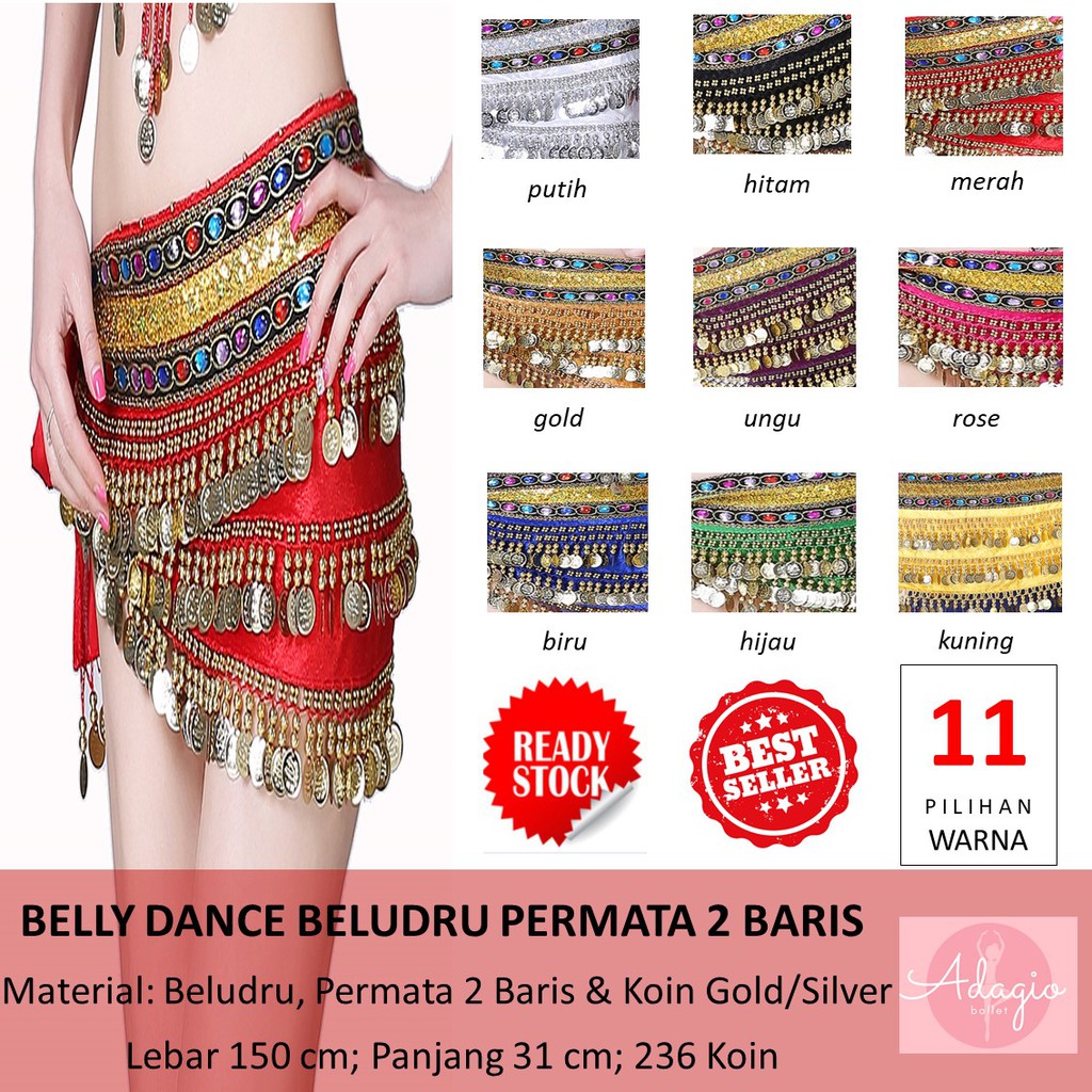 Jual BELLY DANCE BELT HIP SCARF SELENDANG SABUK TARI PERUT BELUDRU ...