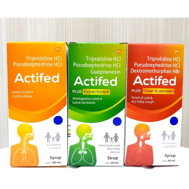 Jual Actifed Syrup Obat Batuk Berdahak,Kering,Pilek 60ml | Shopee Indonesia