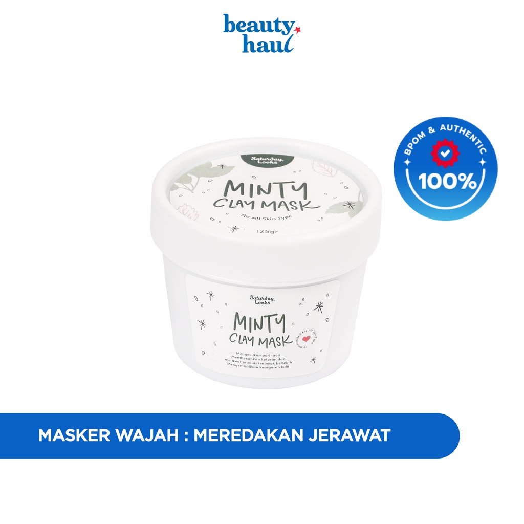 Jual SATURDAY LOOKS Minty Clay Mask 125gr | Shopee Indonesia