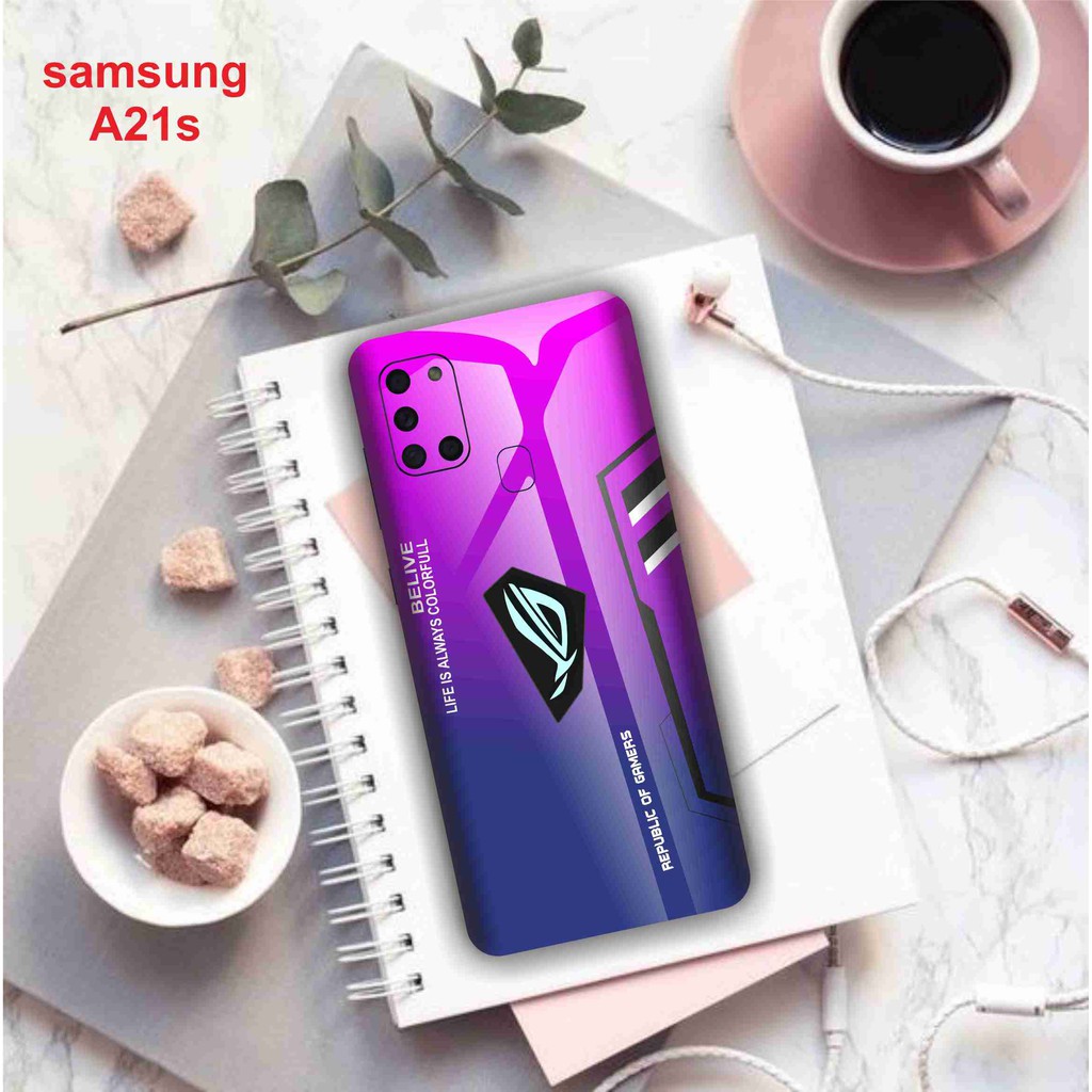 Jual garskin hp samsung A21s motif ROG code 1-2 free custom gambar ...