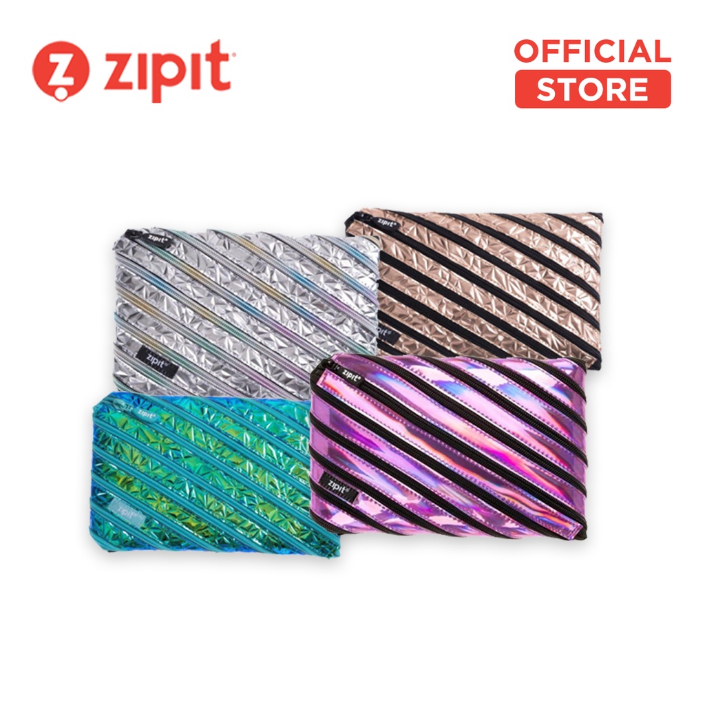 Jual Tempat Alat Tulis atau Kosmetik / ZIPIT Metallic Jumbo Pouch | Shopee Indonesia