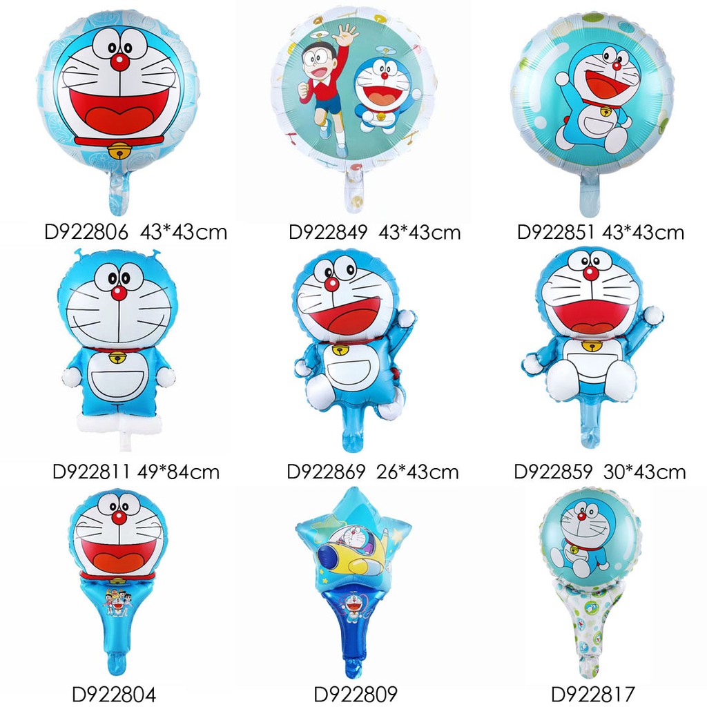 Jual BALON FOIL TEMA DORAEMON BULAT JUMBO TONGKAT MINI BALON HAPPY ...
