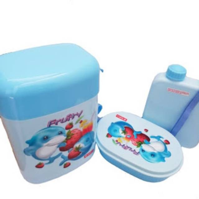 Jual Lion Star Kotak Makan Botol Minum Set Bottle Plastik Lunch Box ...