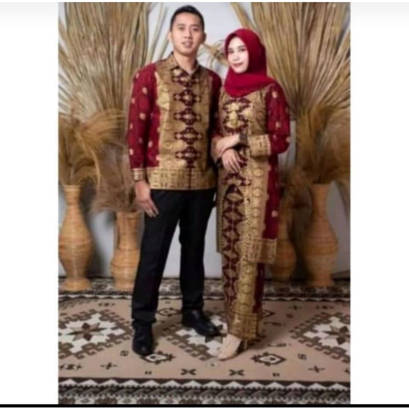 Jual Batik couple motif songket maron terang by @do_collection | Shopee ...