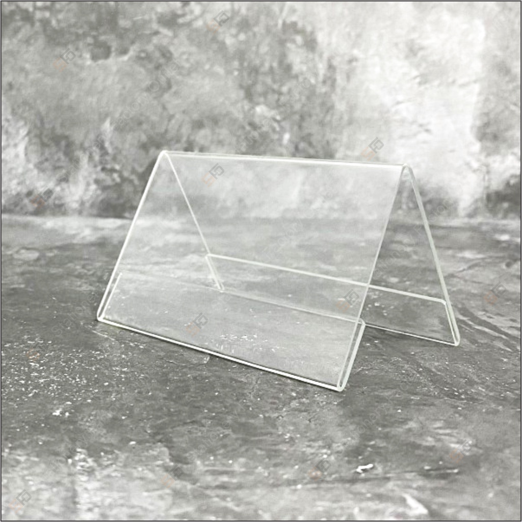 Jual Stand Kartu Nama Acrylic Tipe Segitiga - Name Tag Acrylic 6 x 9 CM ...