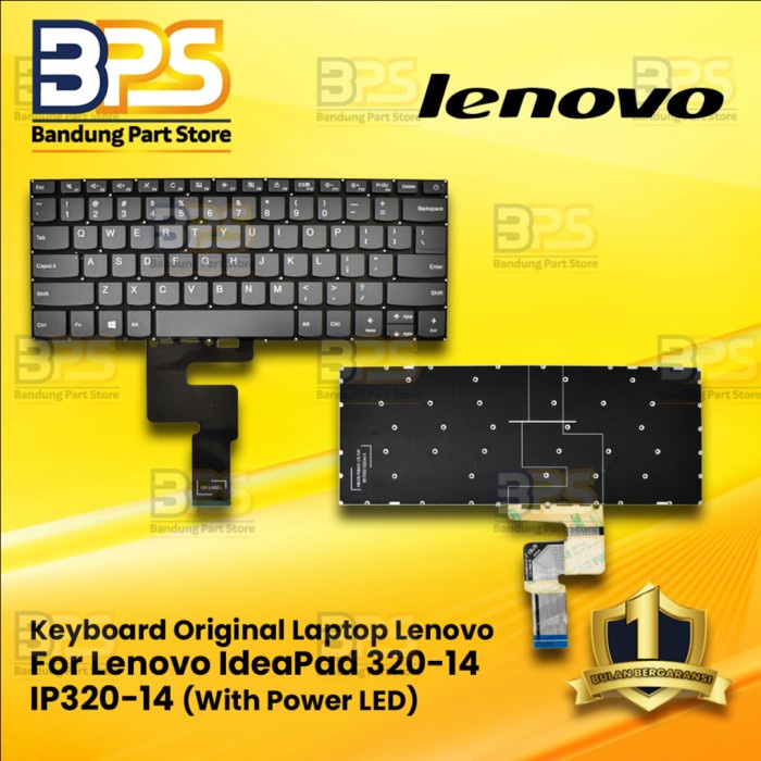 Jual Keyboard Laptop Lenovo IdeaPad 320-14 IP320-14 Hitam With Power ...