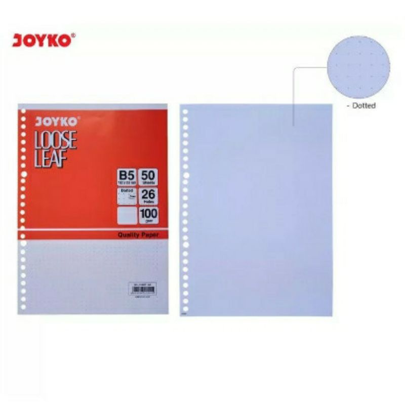 Jual JOYKO LOOSE LEAF B5 TITIK 50 LEMBAR / LOOSE LEAF JOYKO B5 50 TITIK | Shopee Indonesia