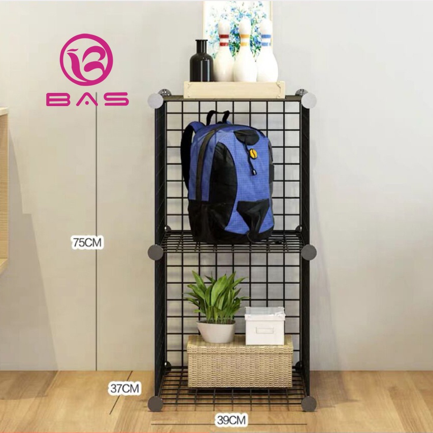 Jual BAS Rak buku besi rak serbaguna rak toys storage box lemari susun ...