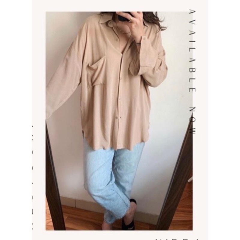 Jual Maja Shirt Rayon Crinkle Kirra Top Kemeja Korean Style | Shopee ...