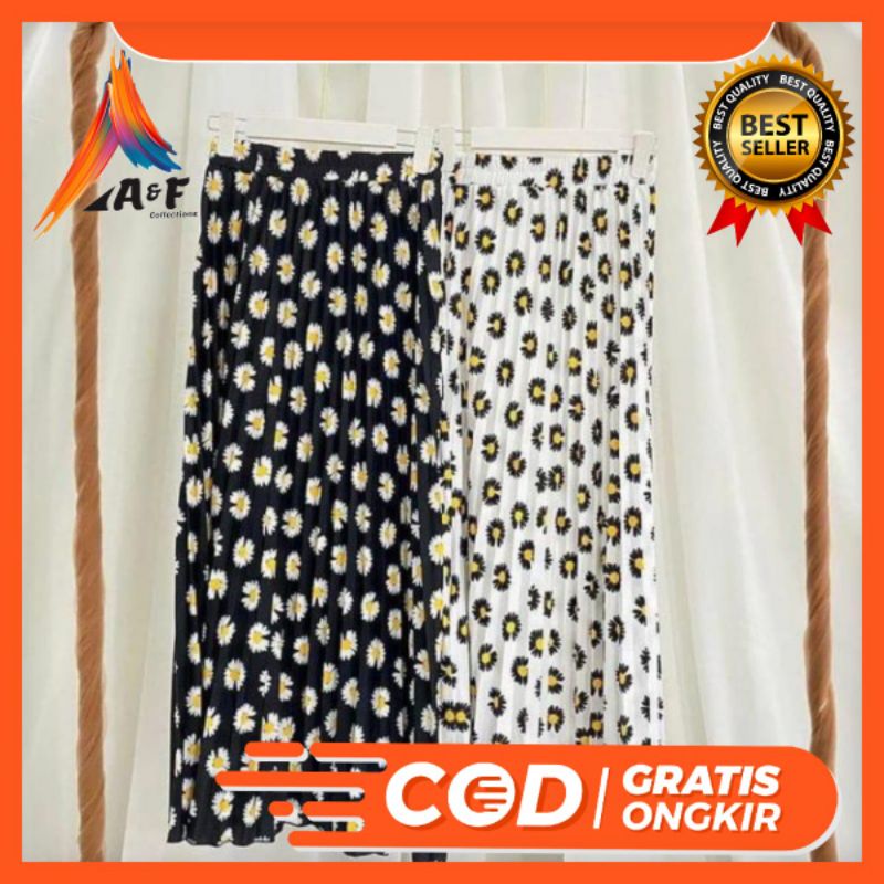 Jual Rok Plisket Daisy Premium atau Rok Plisket Bunga Premium atau Rok ...