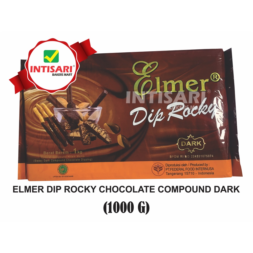 Jual ELMER DIP ROCKY CHOCOLATE COMPOUND DARK 1000 G | Shopee Indonesia