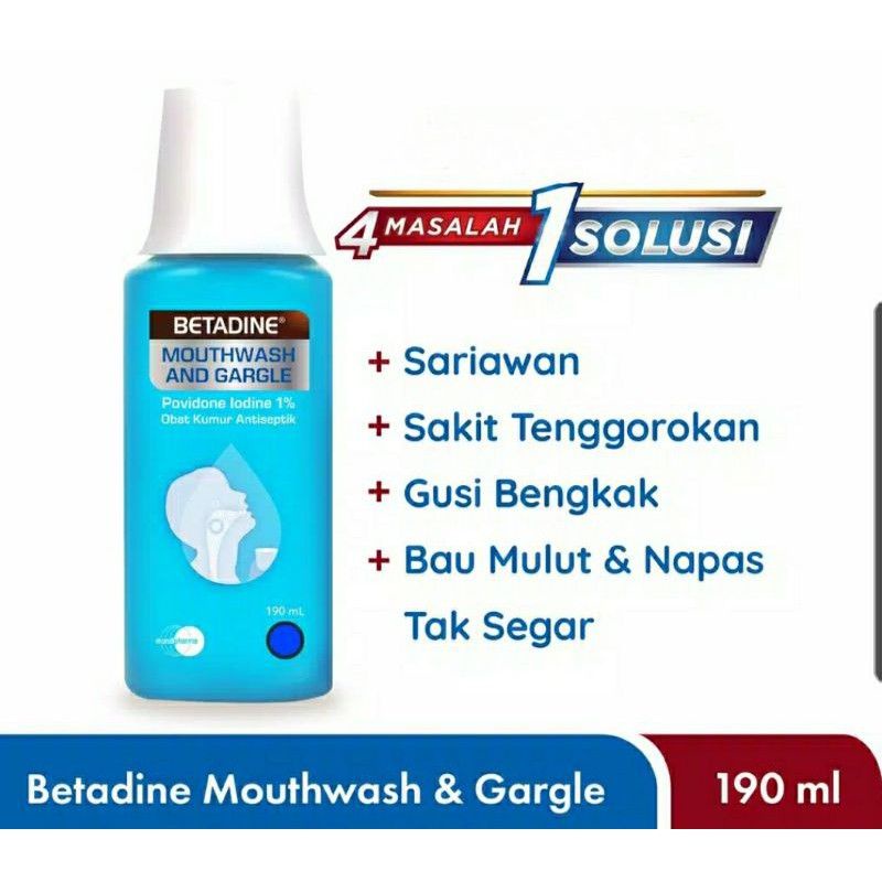 Jual BETADINE Mouthwash and Gargle 190 ml | Shopee Indonesia