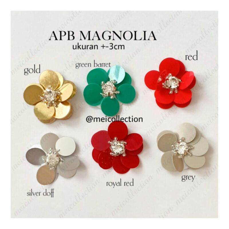 Jual payet bambu ramborci sequin rangkai APB Magnolia/pasir 3cm ...