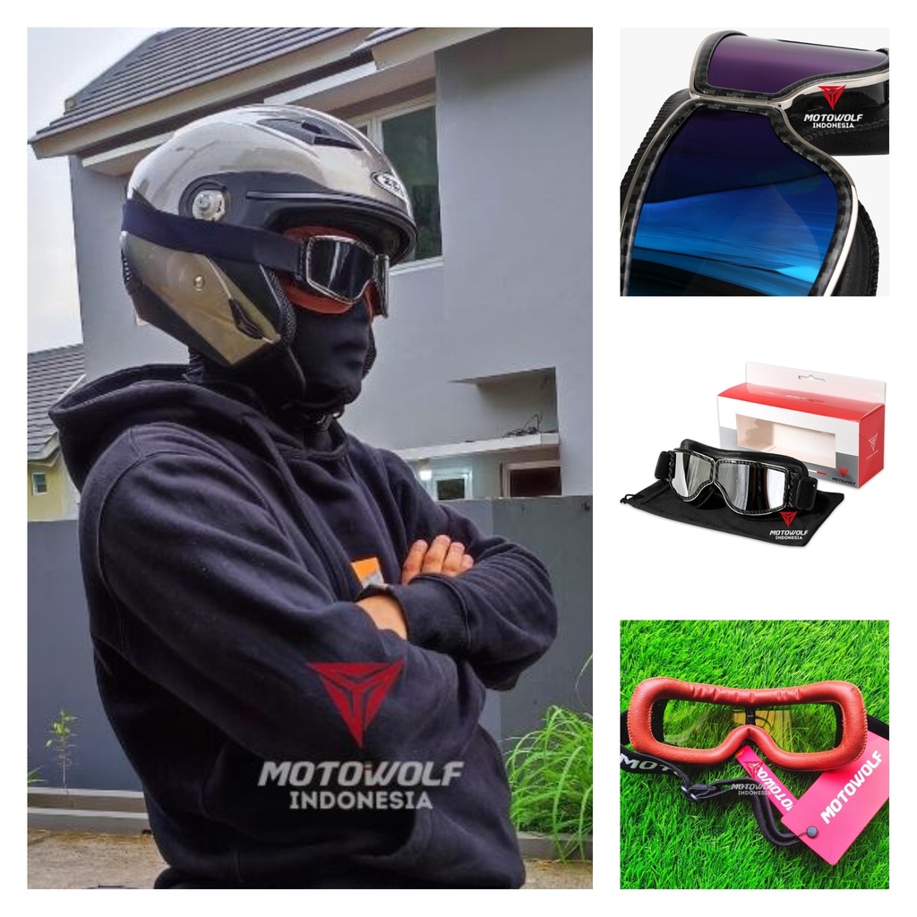 Jual Motowolf Kaca Mata Helm MotoCross Carbon Ringan Original | Shopee ...
