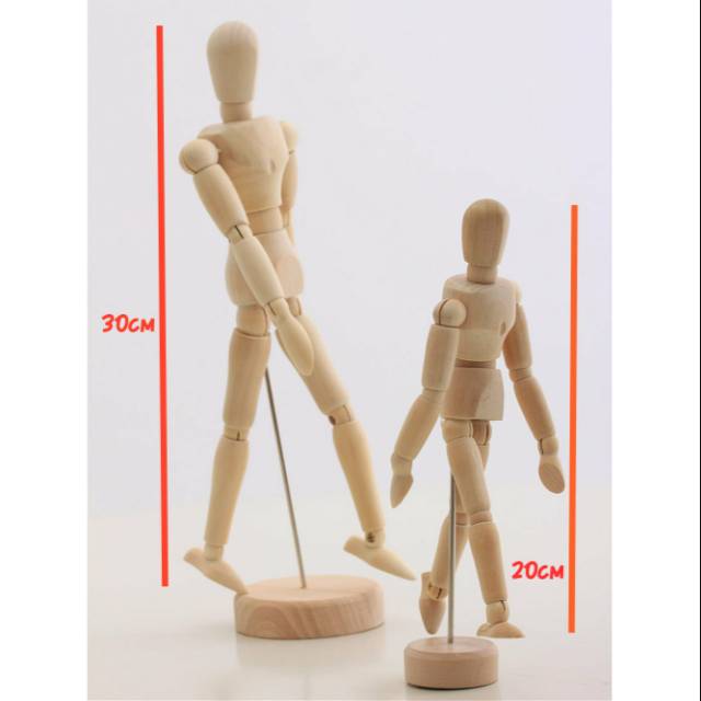 Jual Manekin Kayu / Wooden Mannequin / Human Figure / Patung Kayu (20cm ...