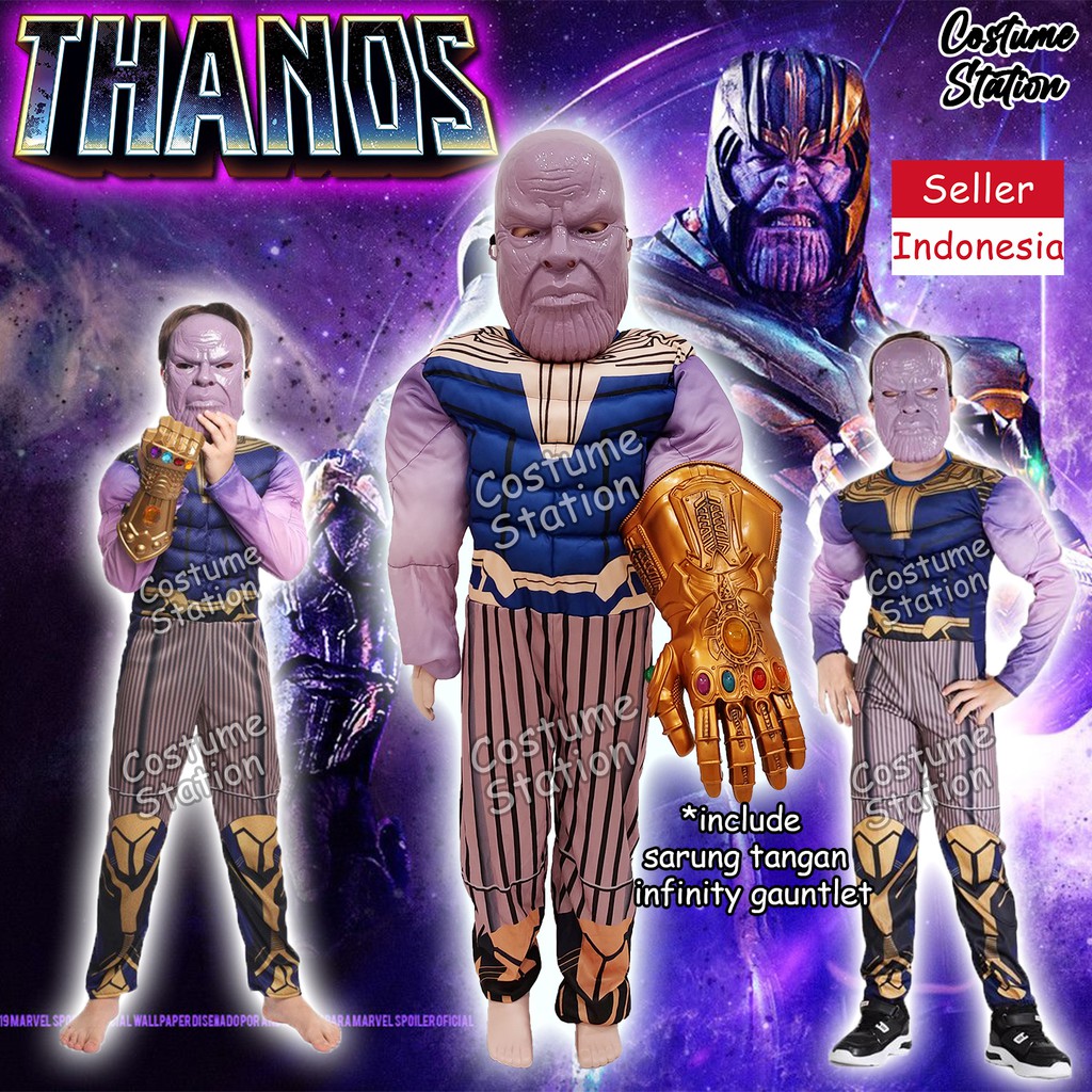 Jual Kostum Supervillain Thanos / Costume Marvel Avengers Fortnite anak ...
