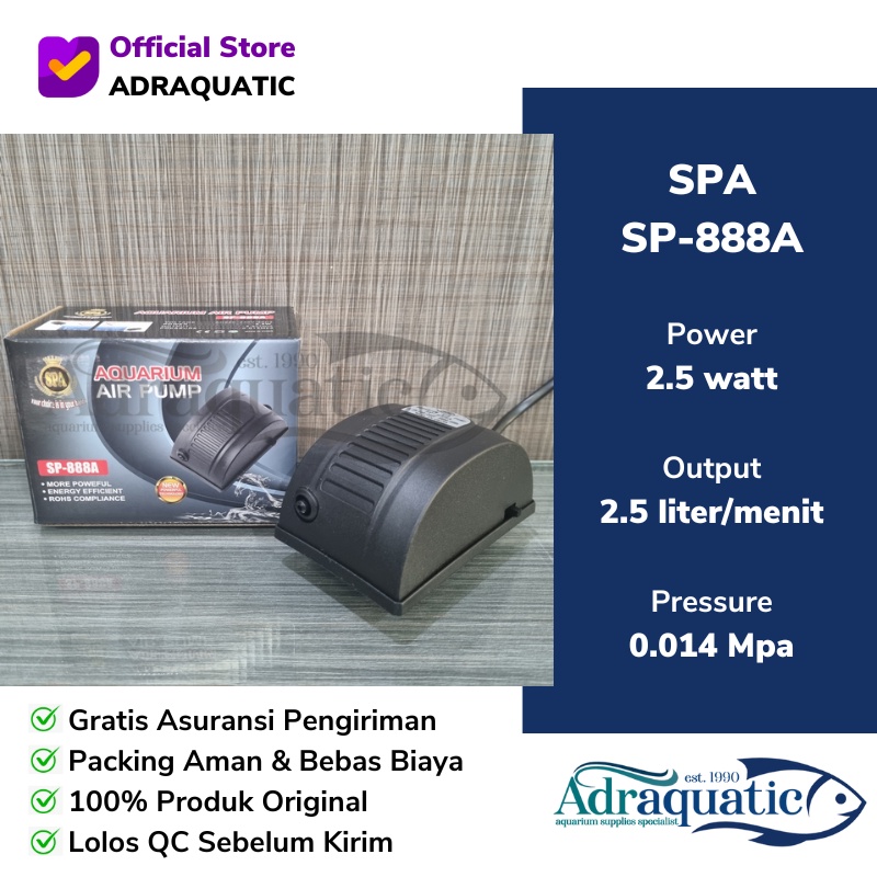 Jual SPA SP-888A MESIN AERATOR AIR PUMP POMPA UDARA ANGIN GELEMBUNG AQUARIUM 1 LUBANG WAY OUTLET ...